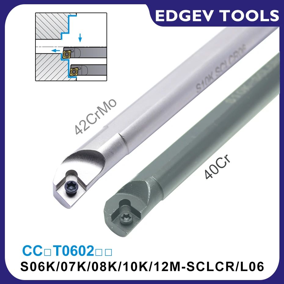 95 Degree S06k S07k S08k S10k S12m Sclcr06 Sclcl06 Cnc Internal Turning Tool Holder Lathe Boring ...