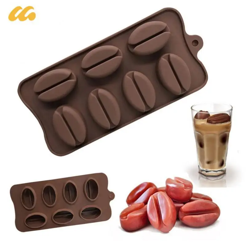 Coffee-Bean-Ice-Tray-7holes-Food-Grade-Silicone-Quick-freezing-Ice-Make ...