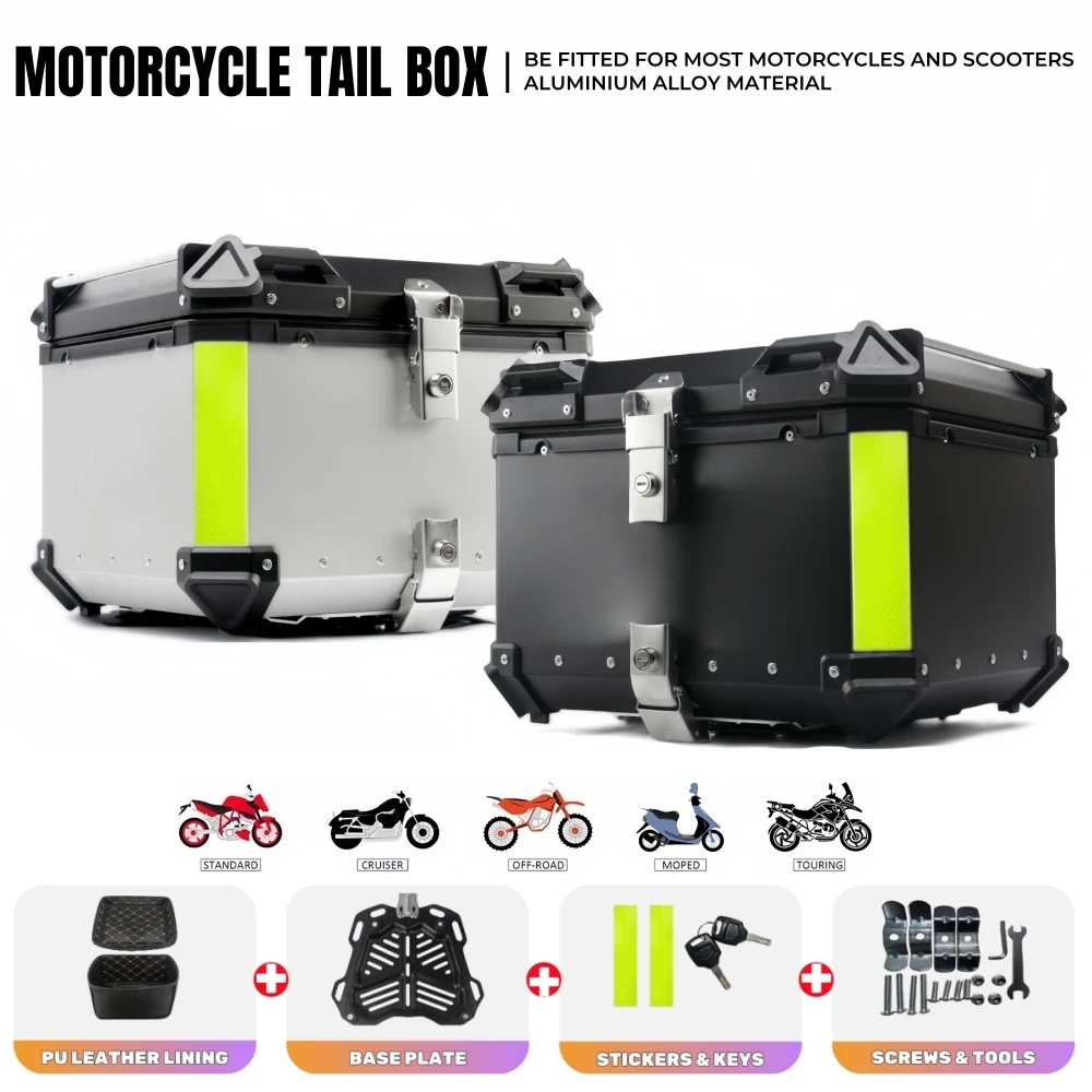 Sturdy-Aluminum-Motorcycle-Top-Box-Helmet-Box-Universal-Motorcycle ...