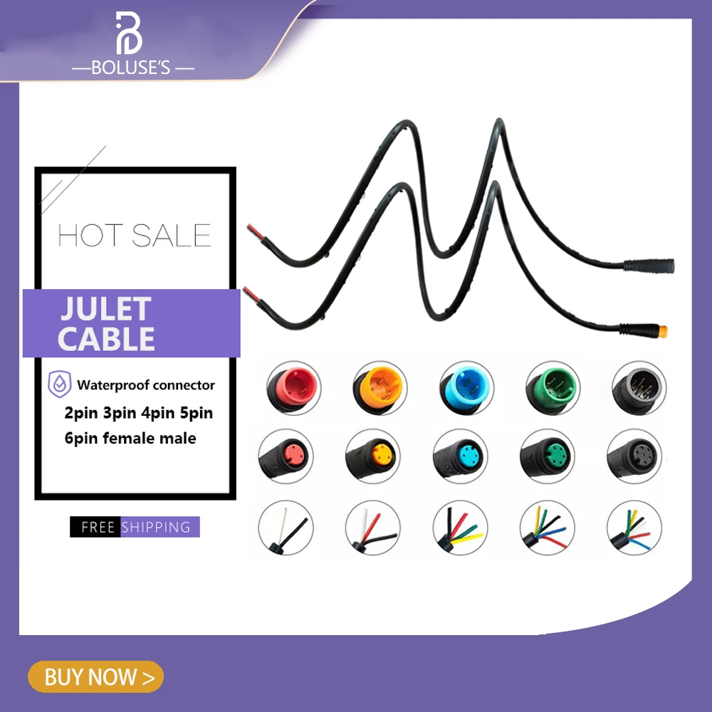 Julet Extension Cable 2pin 3pin 4pin 5pin 6pin Waterproof Connector ...