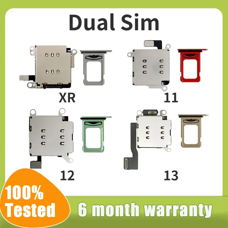 Dual-Sim-Card-Reader-Tray-Slot-Holder-Adapter-Connector-Flex-Cable-For ...