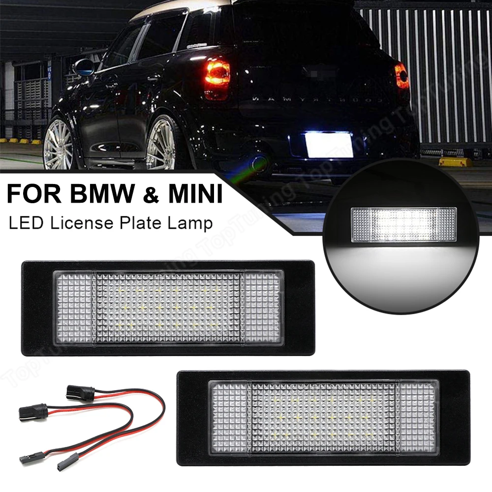 2x For Mini Cooper R55 R60 R61 LED License Number Plate Car Light Lamp ...