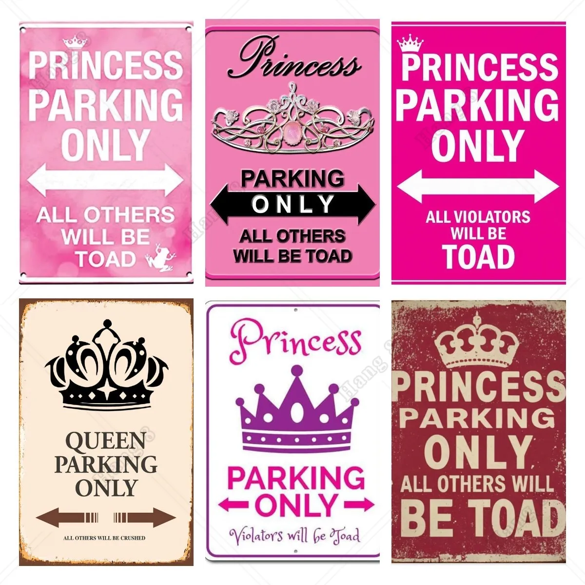 Princess-Parking-Only-Metal-Tin-Sign-Pink-Funny-Warning-Vintage-Signs ...