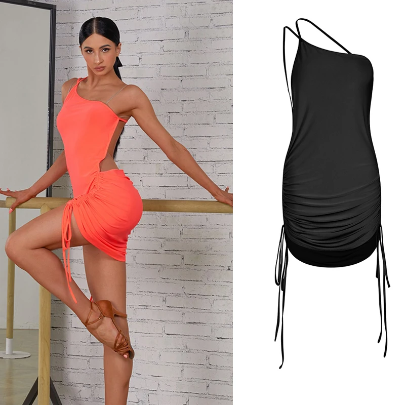 Sexy-Backless-Drawstring-Party-Dresses-Women-Irregular-Oblique-Shoulder ...