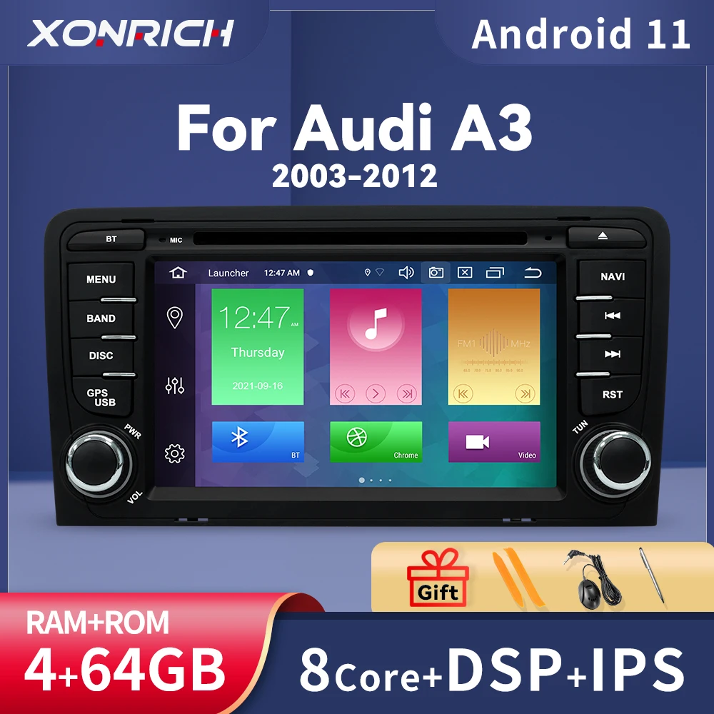 2din 4gb Carplay Android 11 Car Dvd Player For Audi A3 8p S3 2003-2012 Rs3 Sportback Ips ...