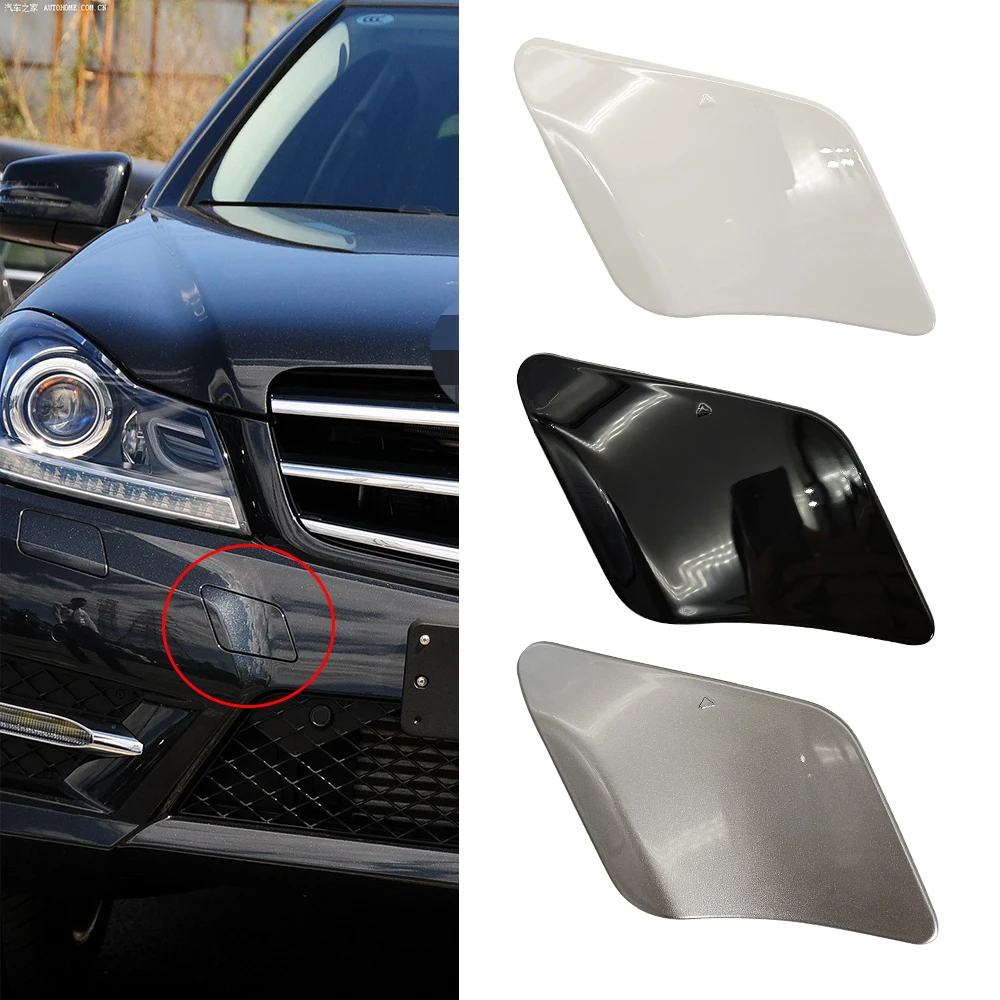 For-Mercedes-W204-Car-Front-Bumper-Tow-Hook-Cover-Cap-Black-For-Benz-C ...