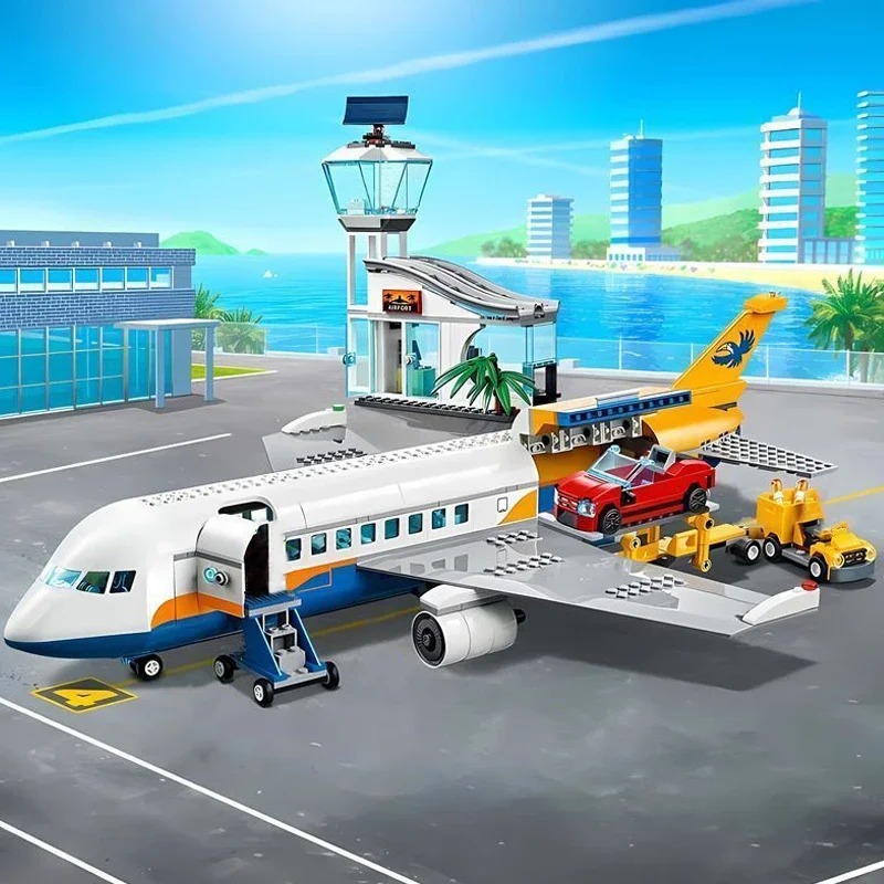 City-Airport-Aircraft-Plane-Model-Building-Bricks-Educational-Plane ...