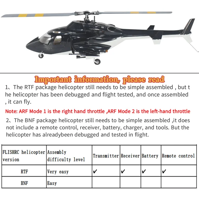 FL500 V2 FLISHRC Roban Airwolf 500 Size Helicopter Scale 6CH RC ...