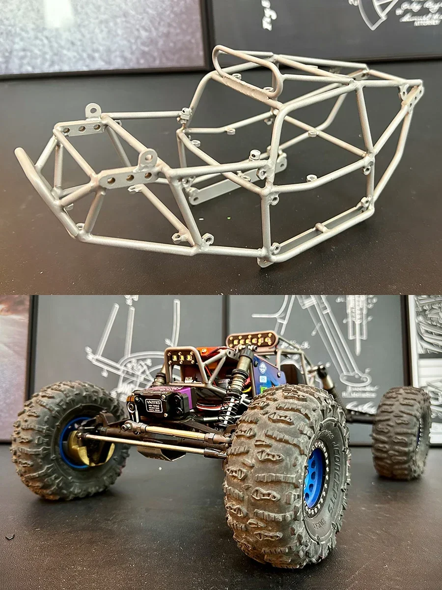 TC4-Titanium-Velociraptor-Tube-Frame-Chassis-Roll-Cage-for-1-10-RC-Rock ...