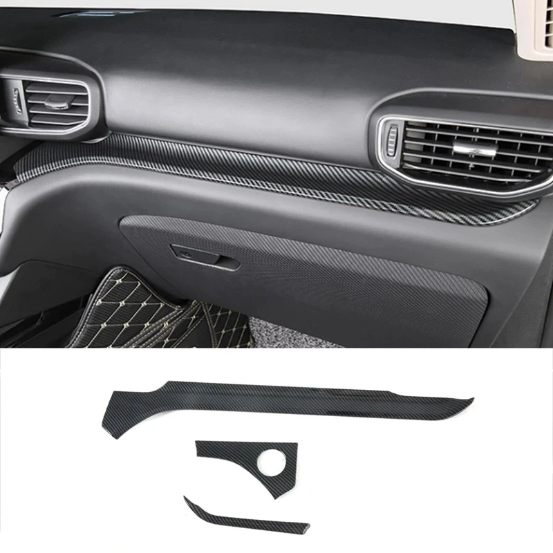 Center-Console-Dashboard-Strip-Trim-Cover-Carbon-Fiber-For-Ford ...