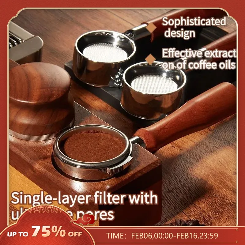 58MM-Stainless-Steel-Double-Ear-Coffee-Machine-Handle-Bottomless-Filter ...