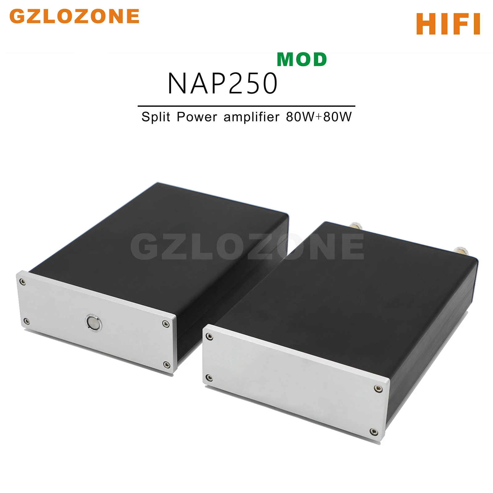 Split HIFI NAP250 MOD 2SC5200 Stereo Power amplifier 80W+80W Base on ...