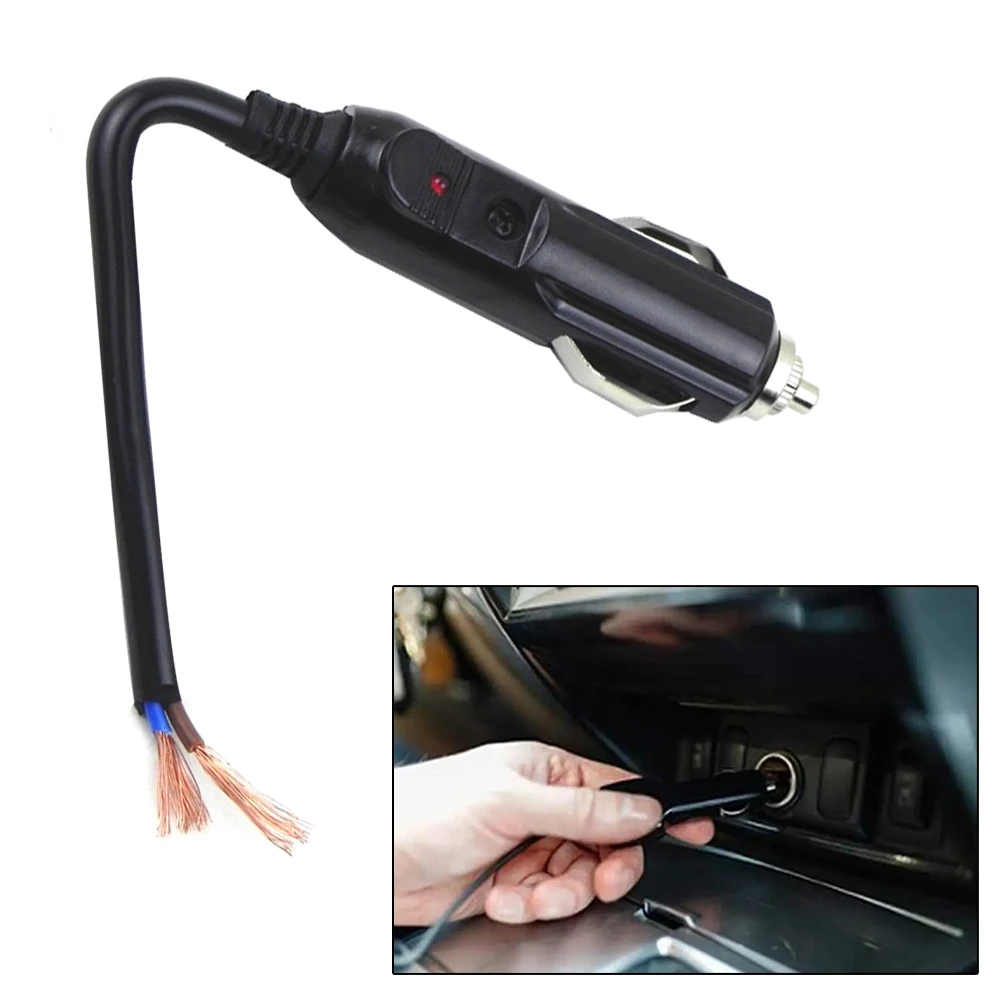 Car Cigarette Lighter Adapter Plug 12V/24V Male LED Socket Connector ...