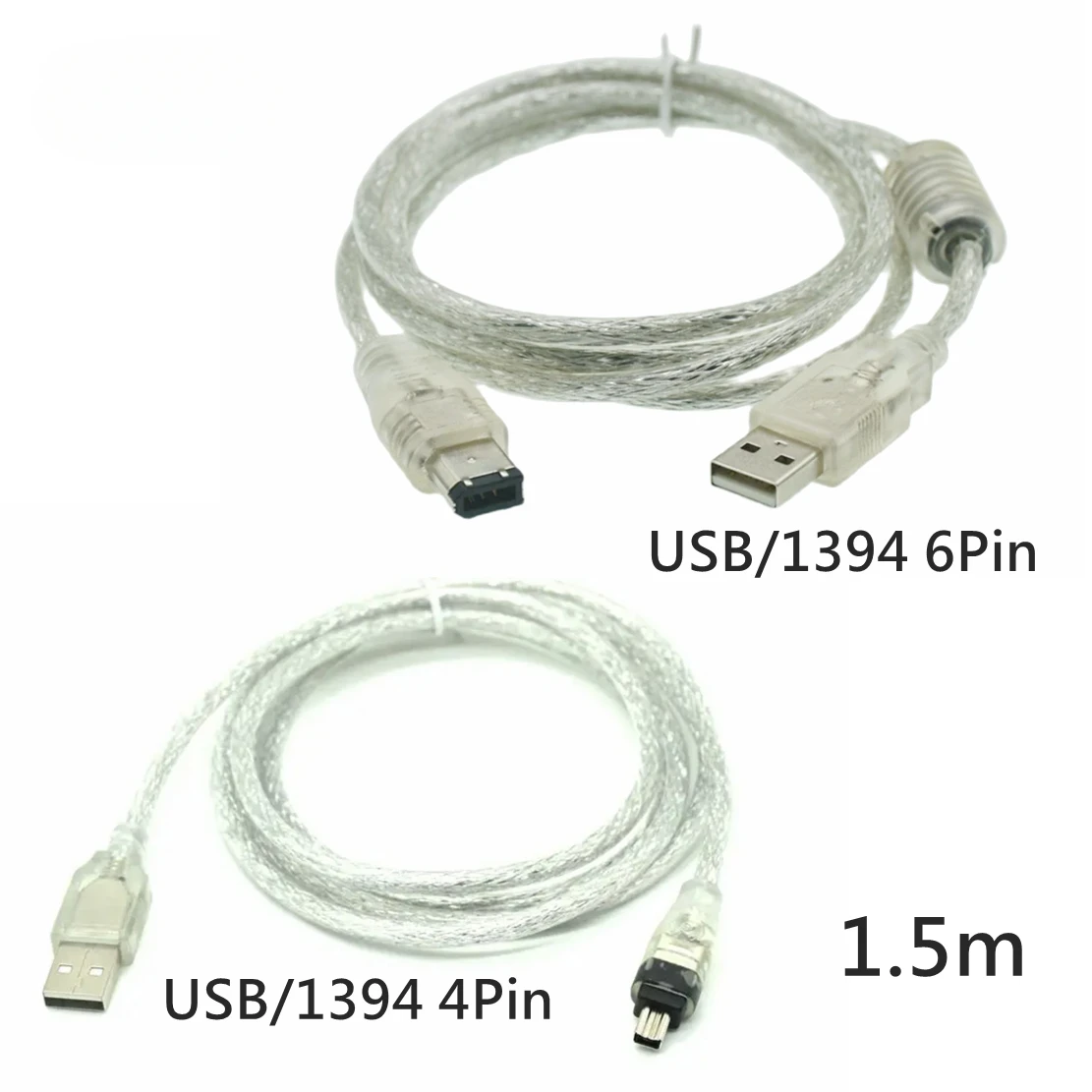 1.5M Firewire IEEE 1394 6 Pin Male To USB 2.0 4pin Male Adaptor ...