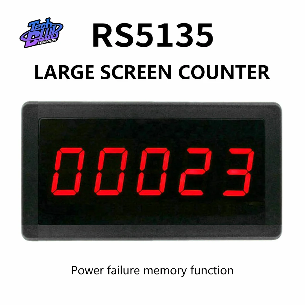 RS5135 DC 12 24V Red 5 Digit 0.56" LED Panel Counter Meter Up Plus ...