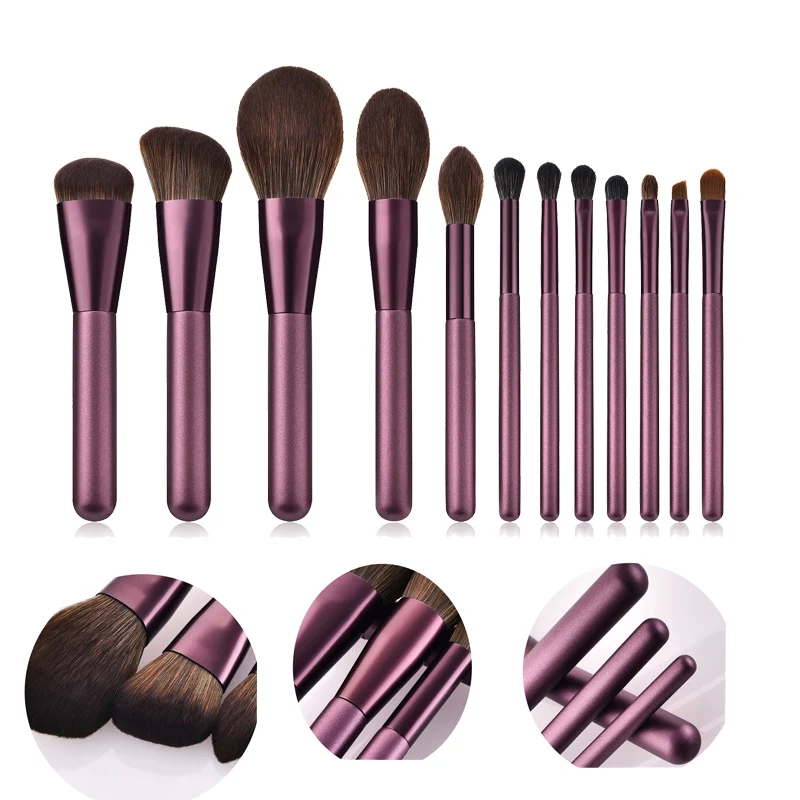 12Pcs-Pro-Lilac-Makeup-Brushes-Set-Kit-Eyelash-Lip-Powder-Foundation ...