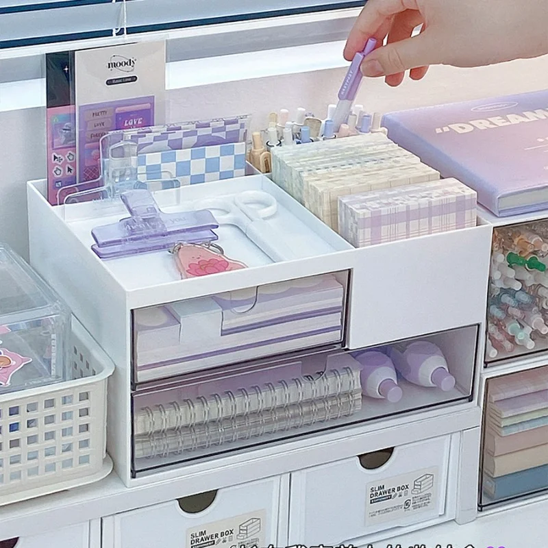 Stationery-Storage-Box-Drawer-Large-capacity-Multi-functional-Student ...