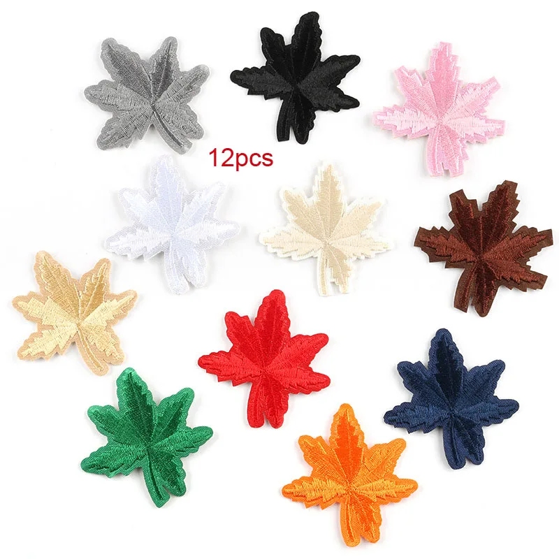 Parche-de-hoja-de-arce-para-planchar-12-piezas-apliques-bordados-para ...