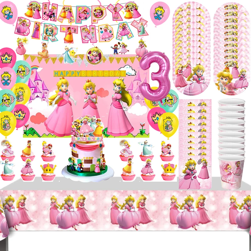 Super Mario Princess Peach Birthday Party Decoration Girls Mario ...