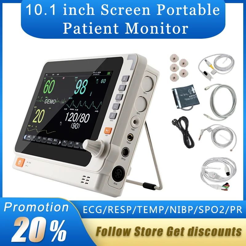 Monitor-paciente-port-til-de-6-par-metros-sinais-vitais-ECG-RESP-TEMP ...
