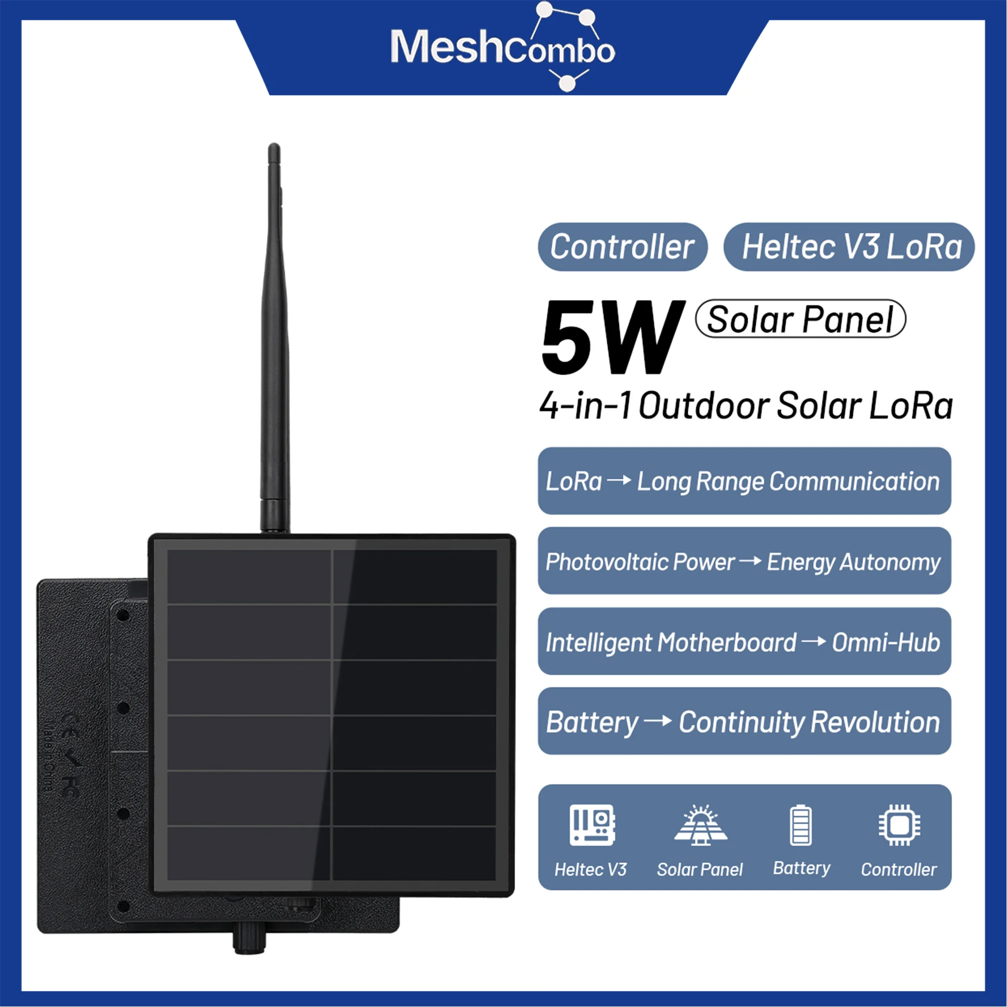 Heltec V3/V4 D5L Solar Node Kit Meshtasic ESP32 WiFi Bluetooth Low ...