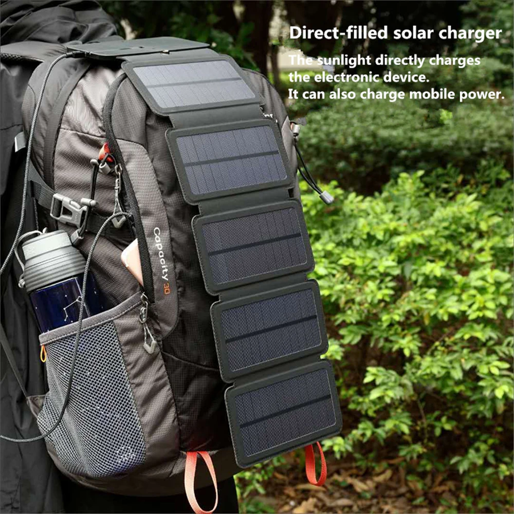 KERNUAP Sun Folding 10W Solar Cells Charger 5V 2.1A USB Output Devices ...