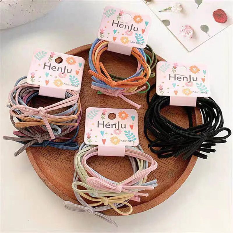 6pcs-set-Korean-Version-Of-Simple-Hair-Tie-Two-in-one-Bow-Set-Ins ...