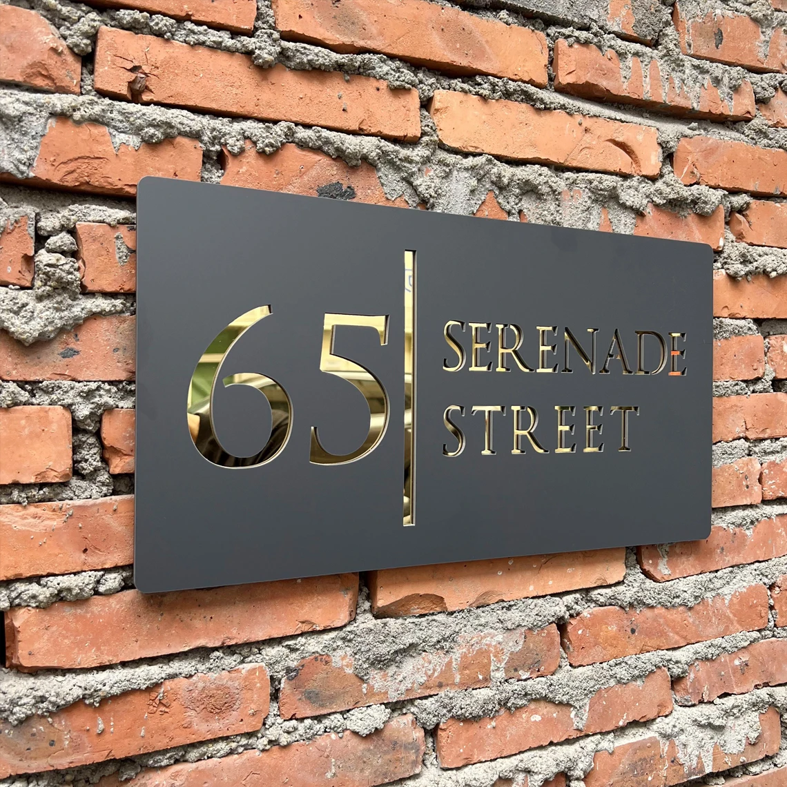 Personalised-Outdoor-House-Number-Sign-Matte-Plaque-Mirror-Text-Acrylic ...