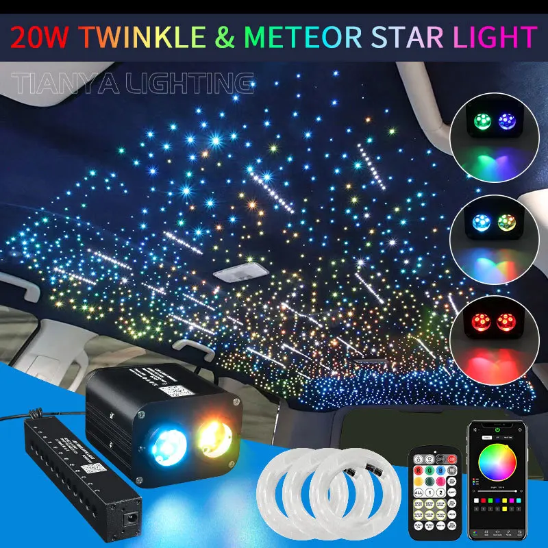 20w Meteor Twinkle Starry Sky Car Star Ceiling Lamp Roof Led Fiber ...
