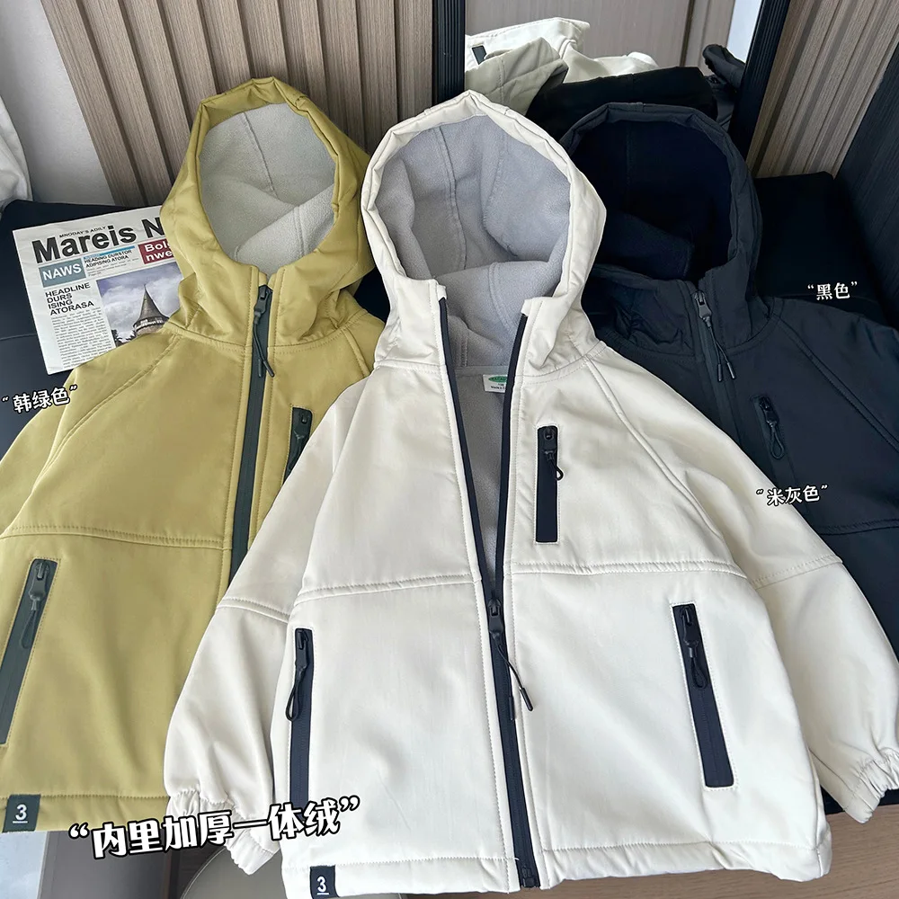 Autumn Winter New Boys Stormtrooper Jacket Lining Plush Thick Warm ...