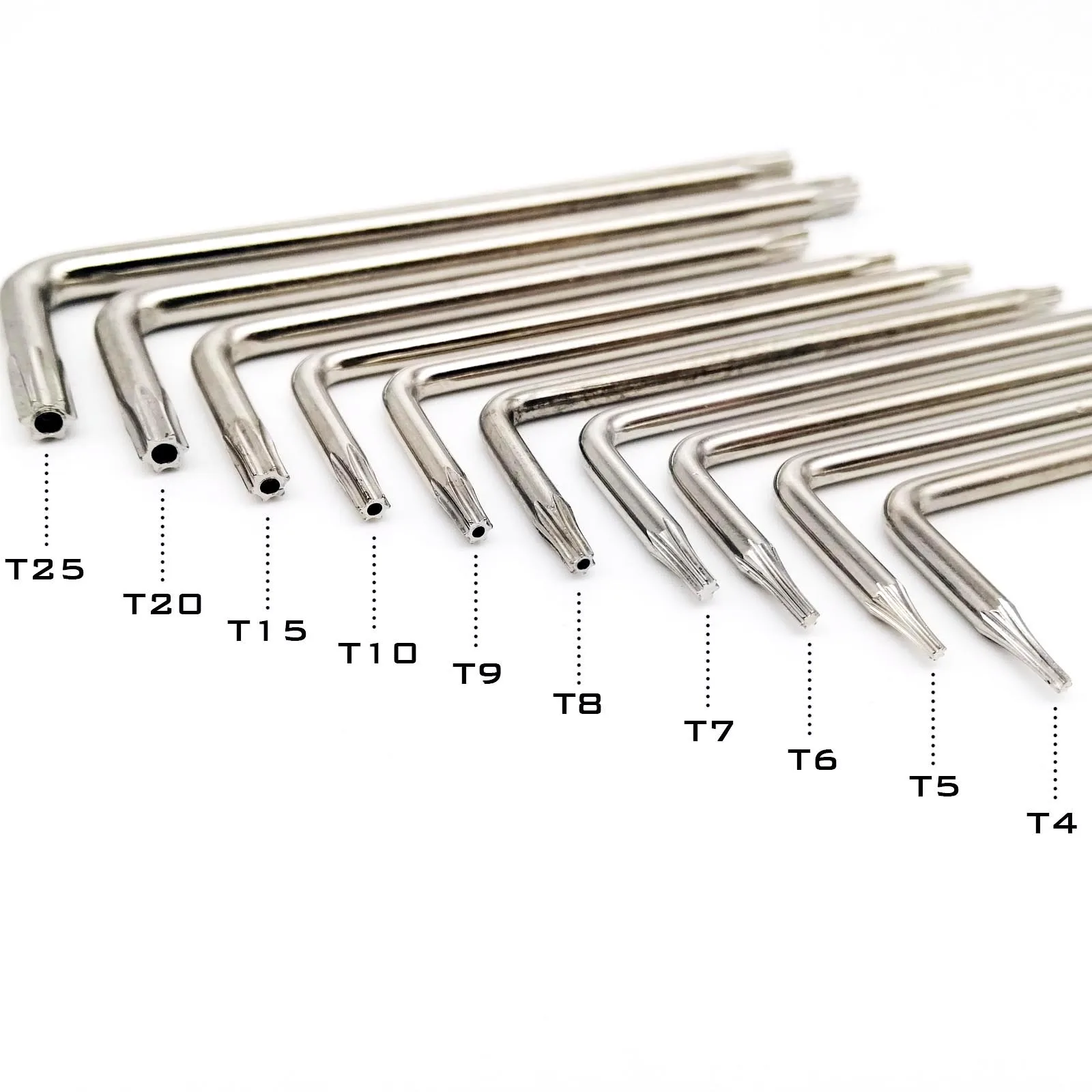 5pcs Steel T4 T5 T6 T7 T8 T9 T10 T15 T20 T25 T30 Six Lobe Torx Head ...