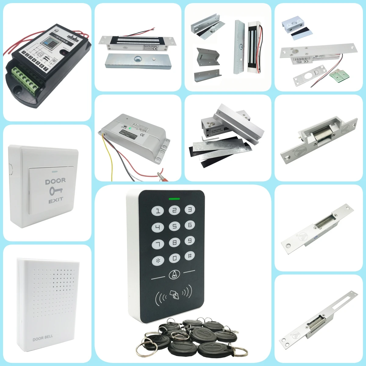 DIY-Full-125khz-RFID-Door-Access-Control-System-Kits-with-12V3A-Power ...