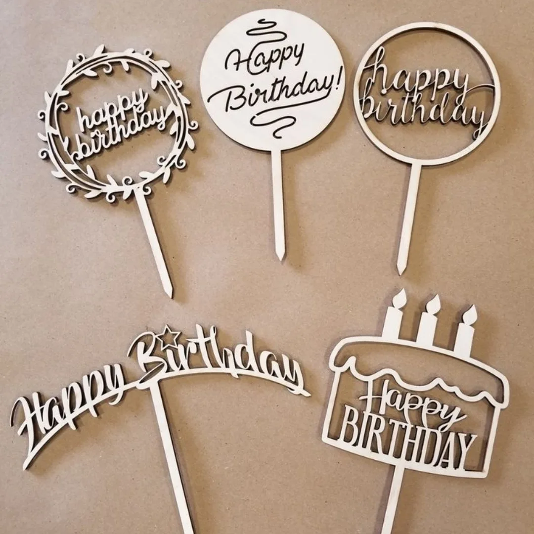 INS-Wood-Happy-Birthday-Cake-Toppers-Creative-Candle-Birthday-Cupcake ...