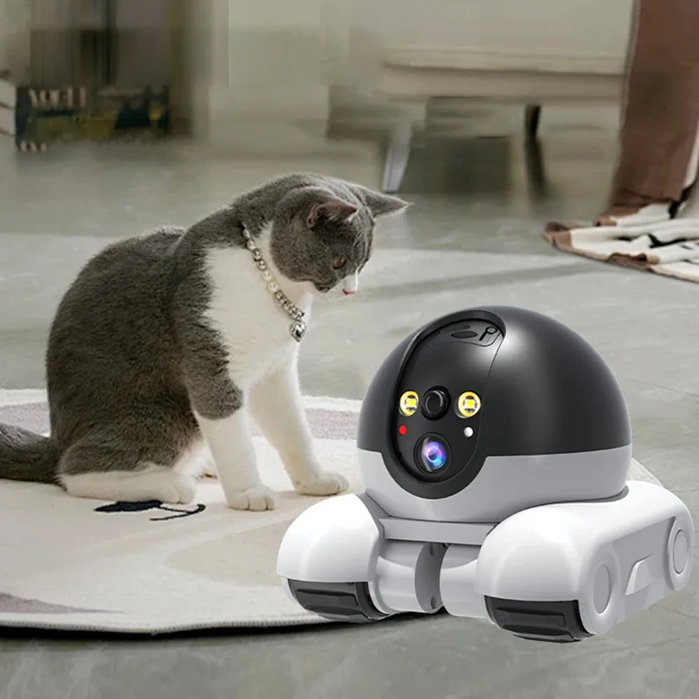 Robot Camera On Wheel High Resolution Double Lens Pet Surveillances ...