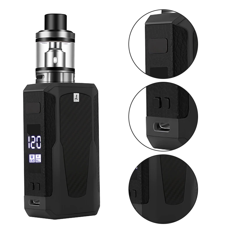 120W-Box-Mod-Vape-Pen-Kit-Electronic-Cigarette-1800mah-2-5ml-Atomizer ...