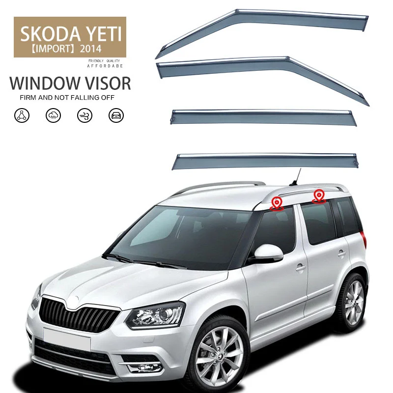 Door Visor For SKODA YETI IMPORT 5L 2009-2017 CAR Window Visor Vent ...