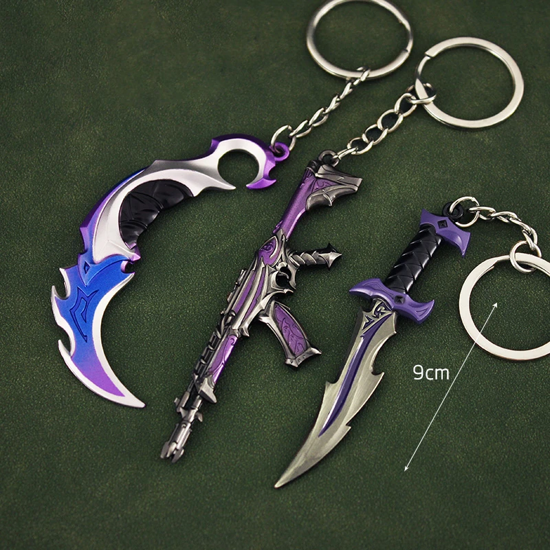 Valorant Knife Figure Anime 9cm Game Keychain Room Decor Sword Karambit ...