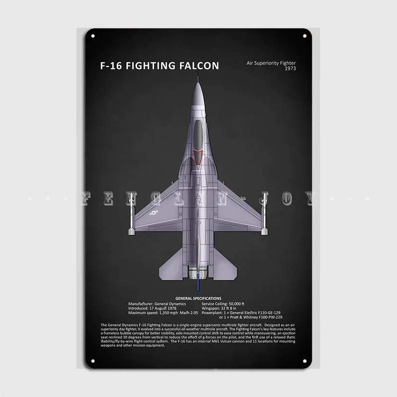 P-ster-de-placa-de-Metal-The-F16-Fighting-Falcon-cartel-de-esta-o-para ...