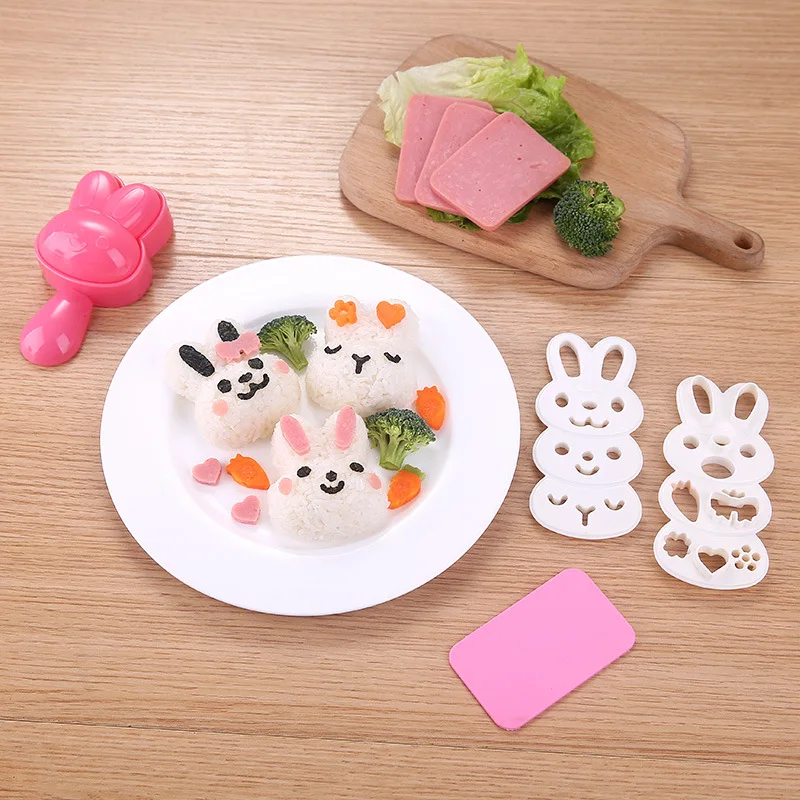 4pcs/Set Cute Cat Sushi Nori Rice Mold Dog Bear Rabbit Panda Rice ...