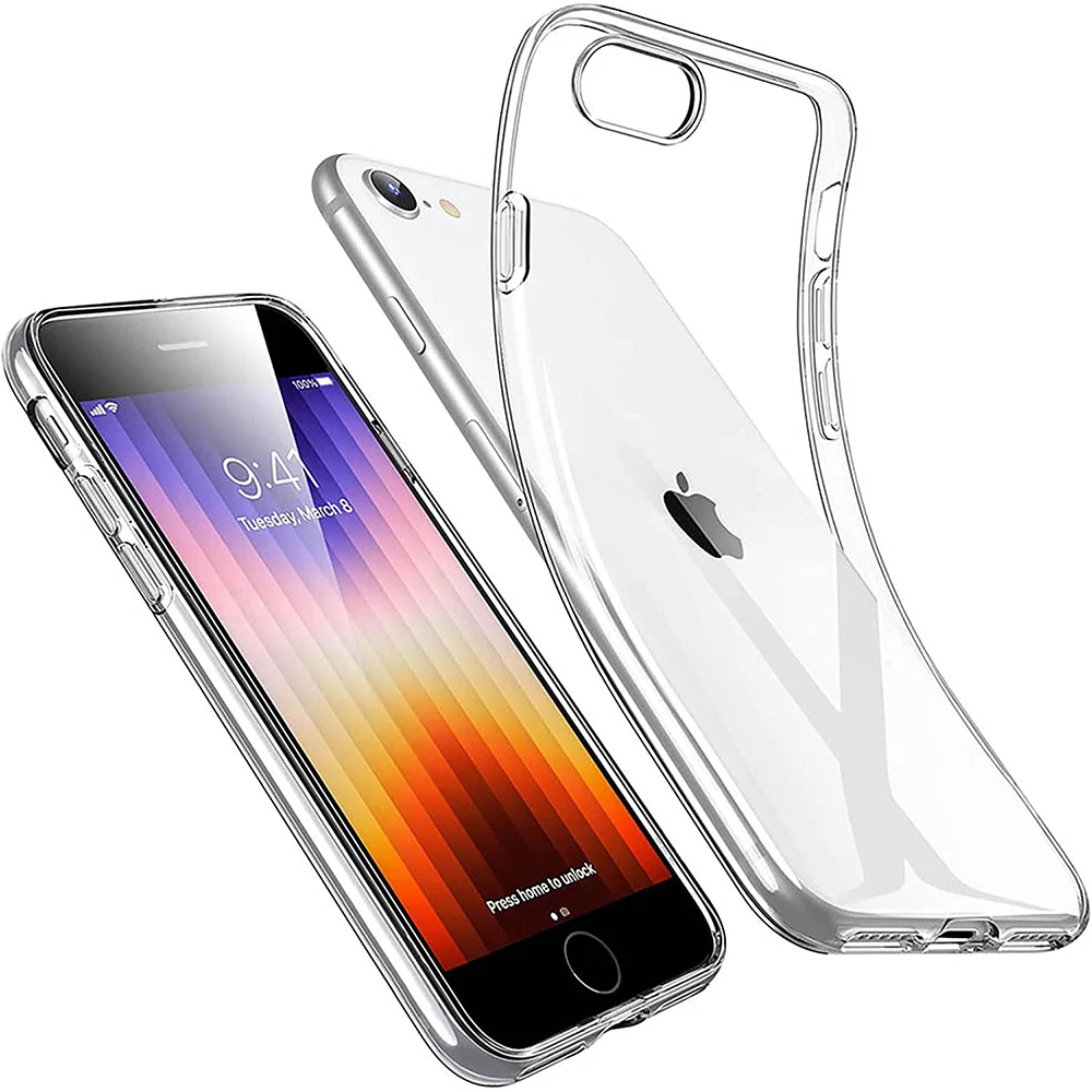 High Quality Clear Silicone Soft Case For iPhone SE 2022 2020 7 8 ...