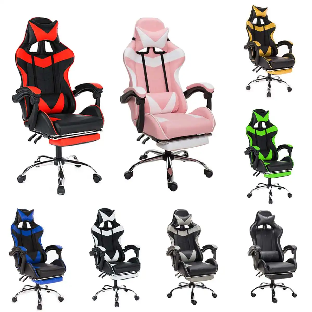 Ergonomic High Back Racing Chair Reclining Office Chair Adjustable ...