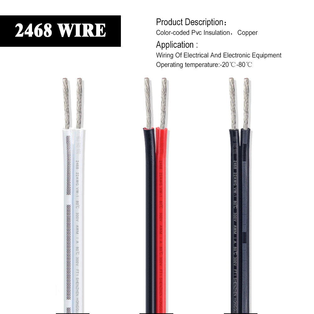 Wholesale 5 Meters 2pin 2468 24 22 20 Awg # Pvc Rohs Cable Equipment ...