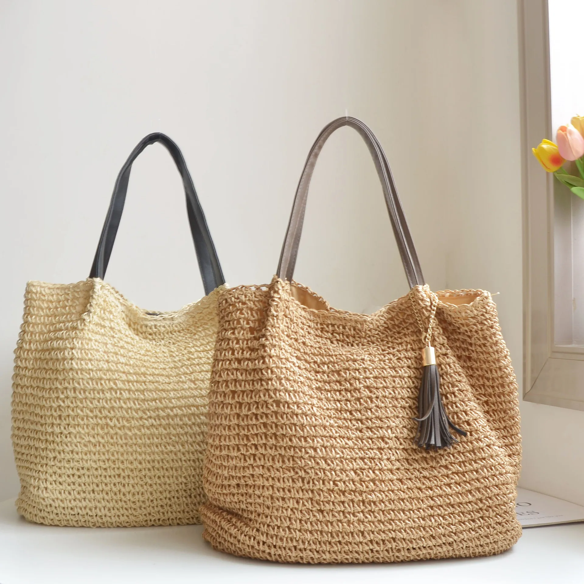 2023-Casual-Handbags-Totes-Handmade-Straw-Holiday-Beach-Bags-Tassel ...