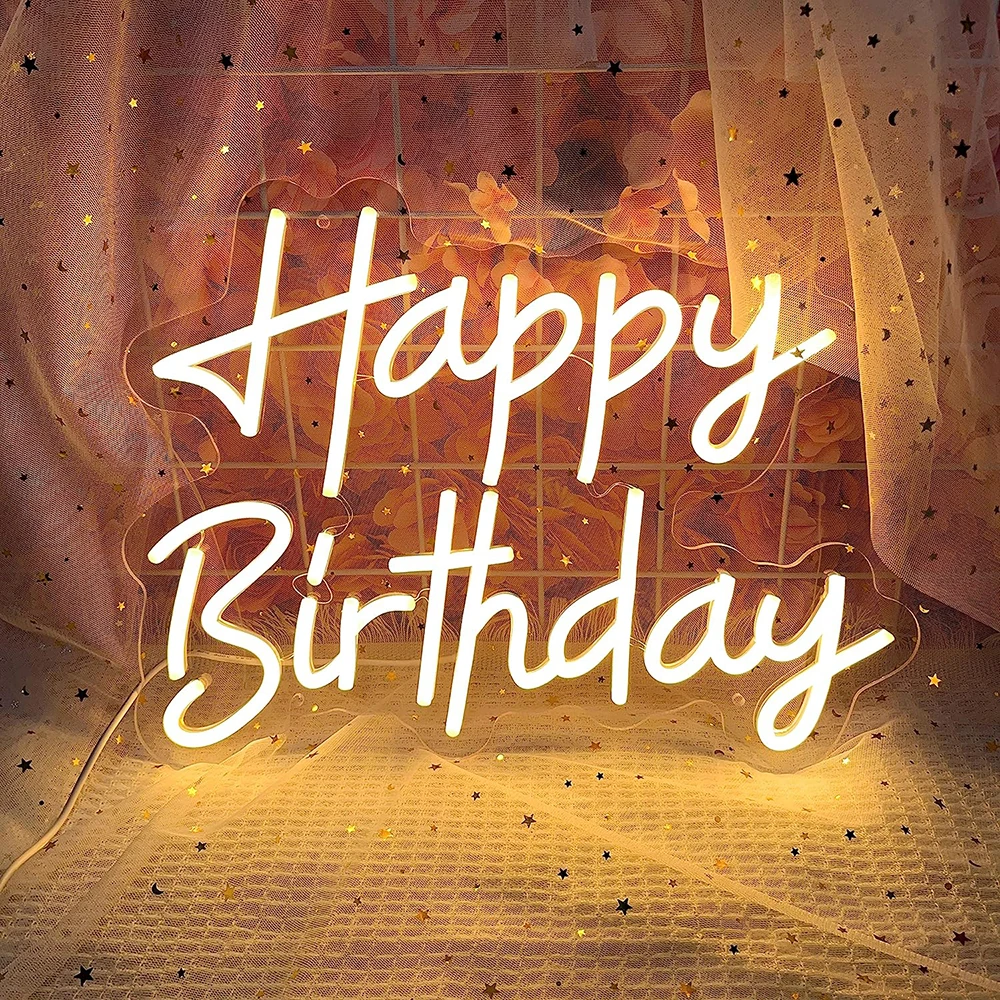 Happy Birthday Led Neon Signs Party Decor Wall Art Room Decor Party ...