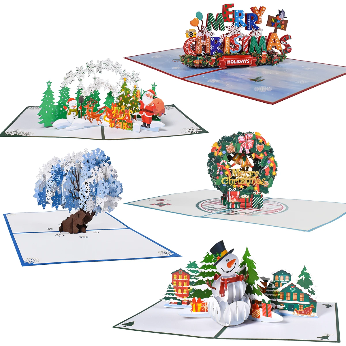 5-Pack-Mixed-Designs-Christmas-3D-Greeting-Cards-Pop-Up-Xmas-Cards-Bulk ...