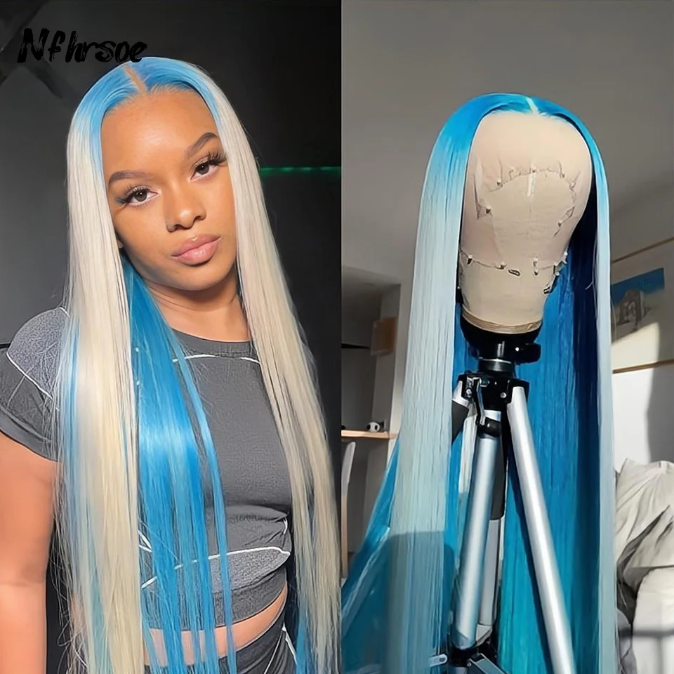 Highlight-13x4-Transparent-Highlight-Blue-White-Lace-Front-Human-Hair ...