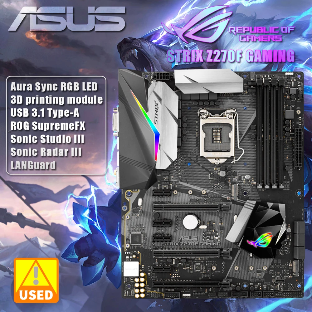 ASUS placa base para juegos ROG STRIX Z270F, chipset Intel Z270, I219V ...