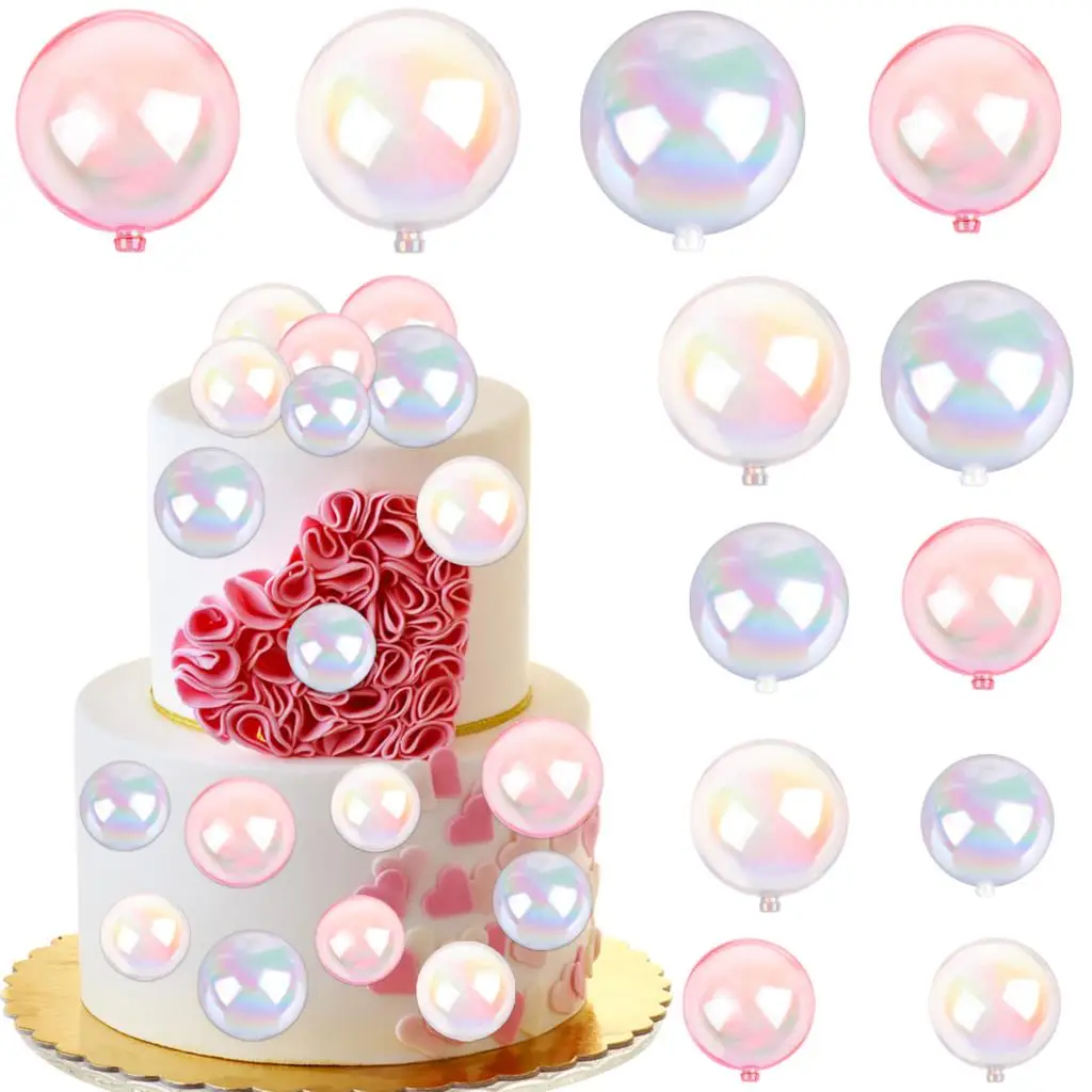 33Pcs-Random-Color-Bubble-Balls-Cake-Topper-Balls-Cake-Toppers-Colorful ...