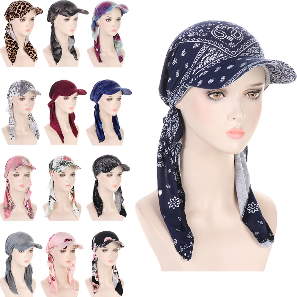 Muslim Hijab Turban Hat for Women Girls Baseball Cap Sun Hats Headscarf ...