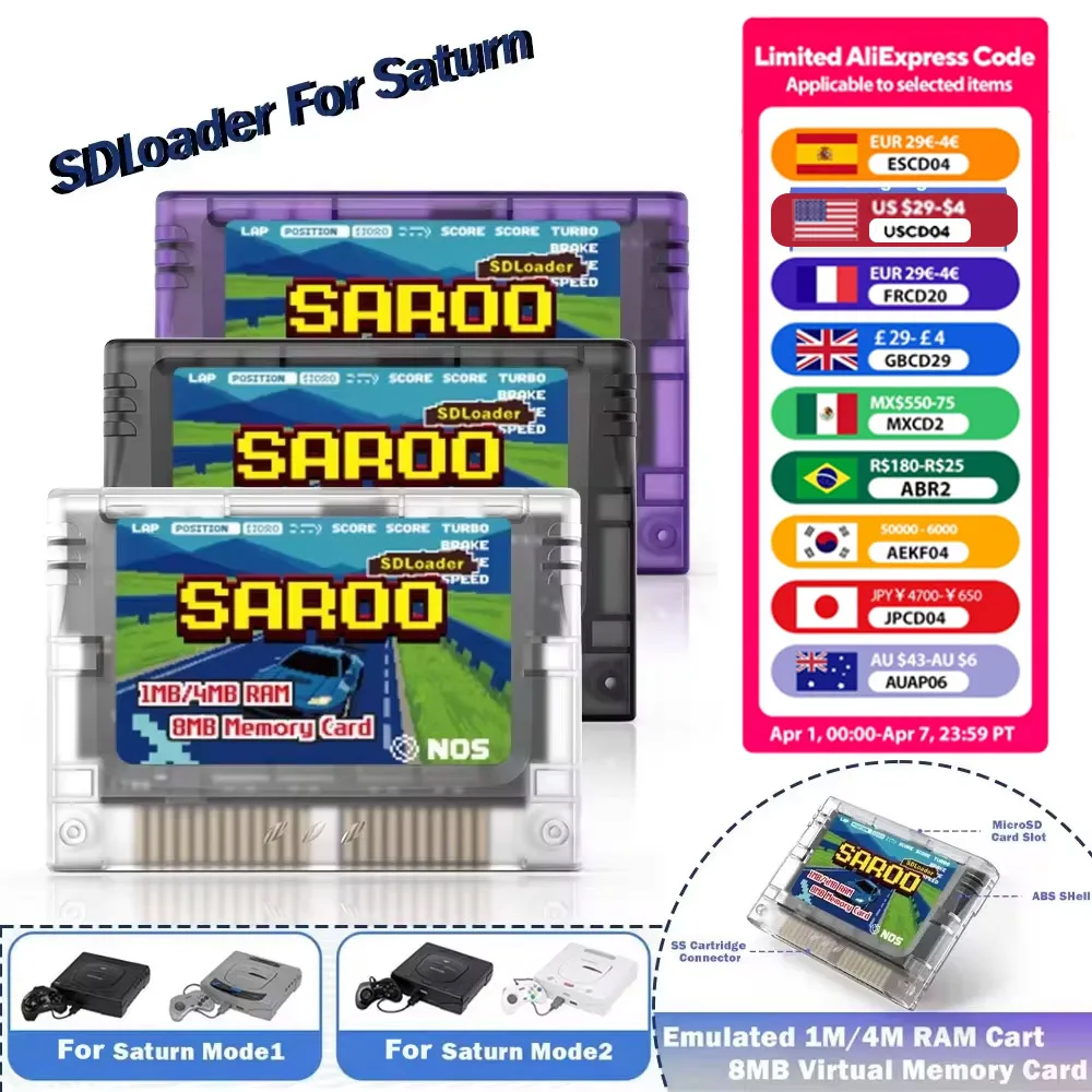 SAROO SS HDloader For Saturn SDLoader Saturn 콘솔용 광학 드라이브 에뮬레이터 내장 가상 ...